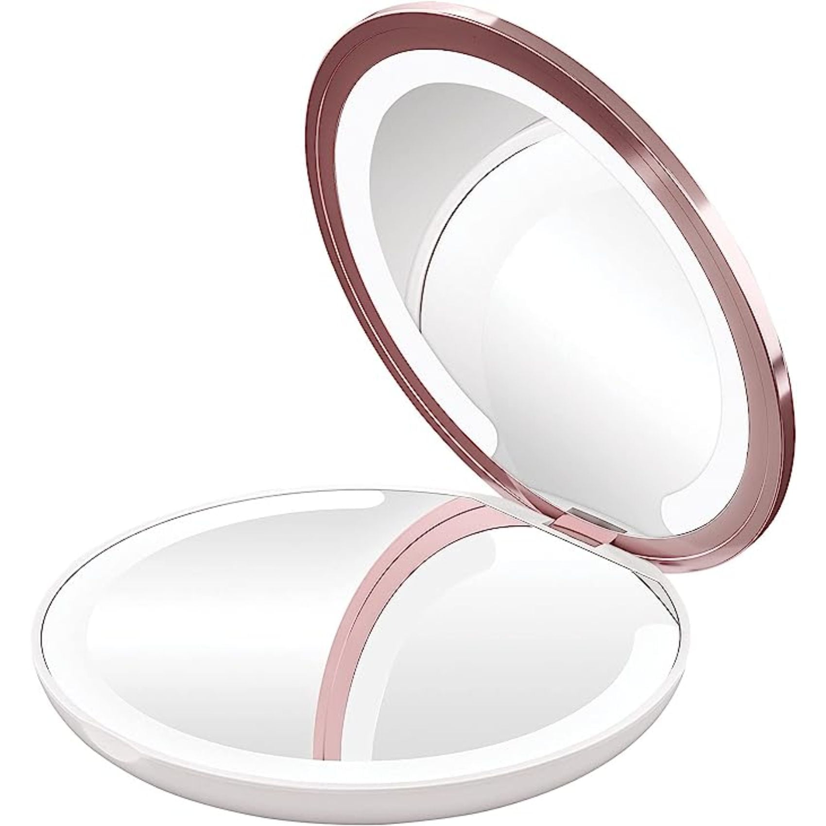 Impressions Coco LED Compact Mirror with Dimmer Button, Round Makeup ...