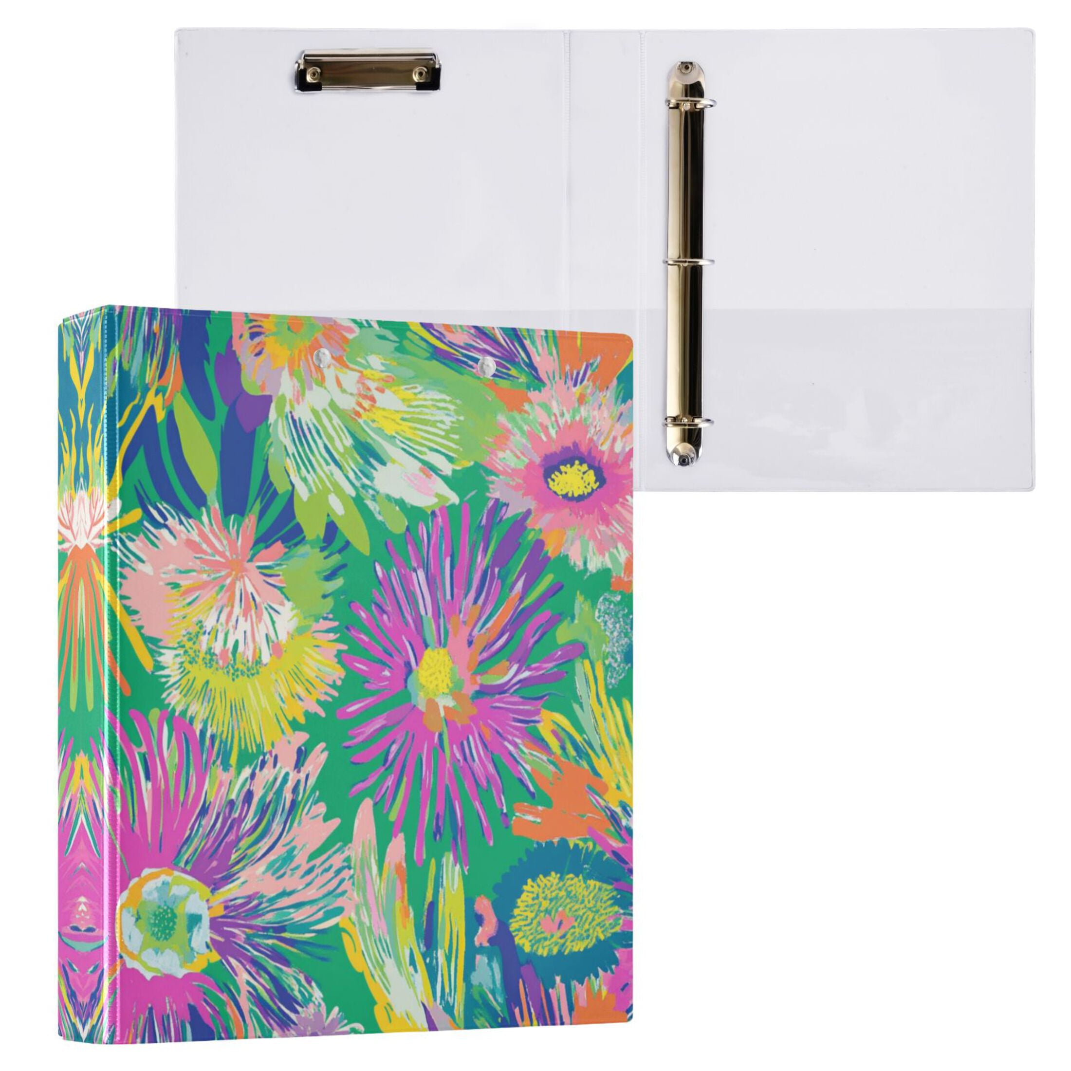 Impressions Of Flowers 3 Ring Hardcover Binders 1.5in Round Rings for ...