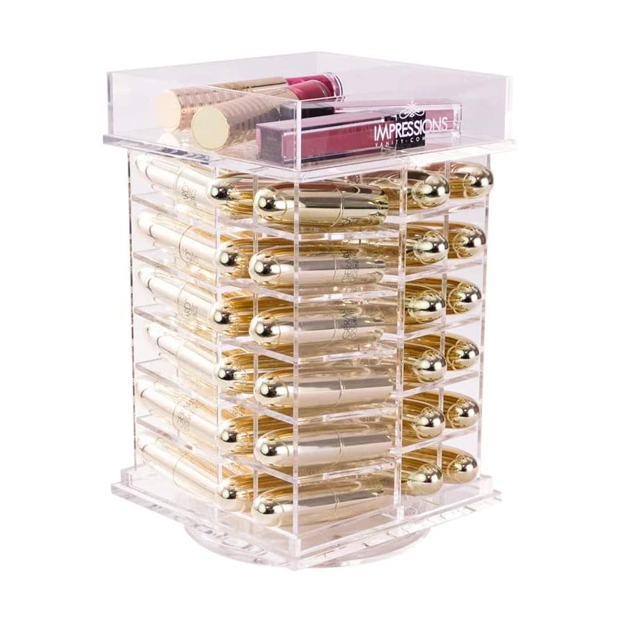 Impressions Vanity 48 Slots Acrylic Lipstick and Gloss Spinner with 360 ...