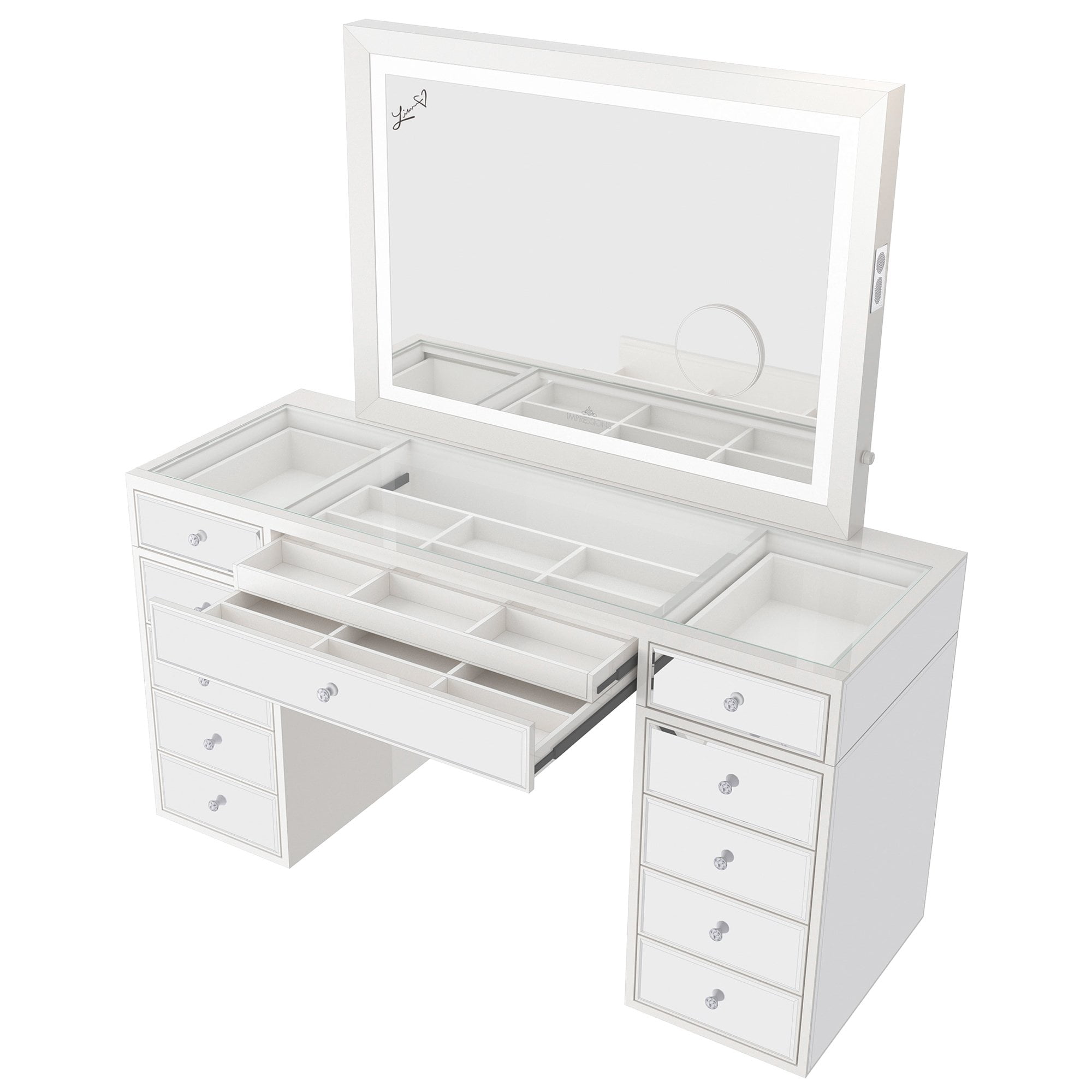 Impressions Vanity Desk, Liane V. SlayStation Premium Mirrored Vanity ...