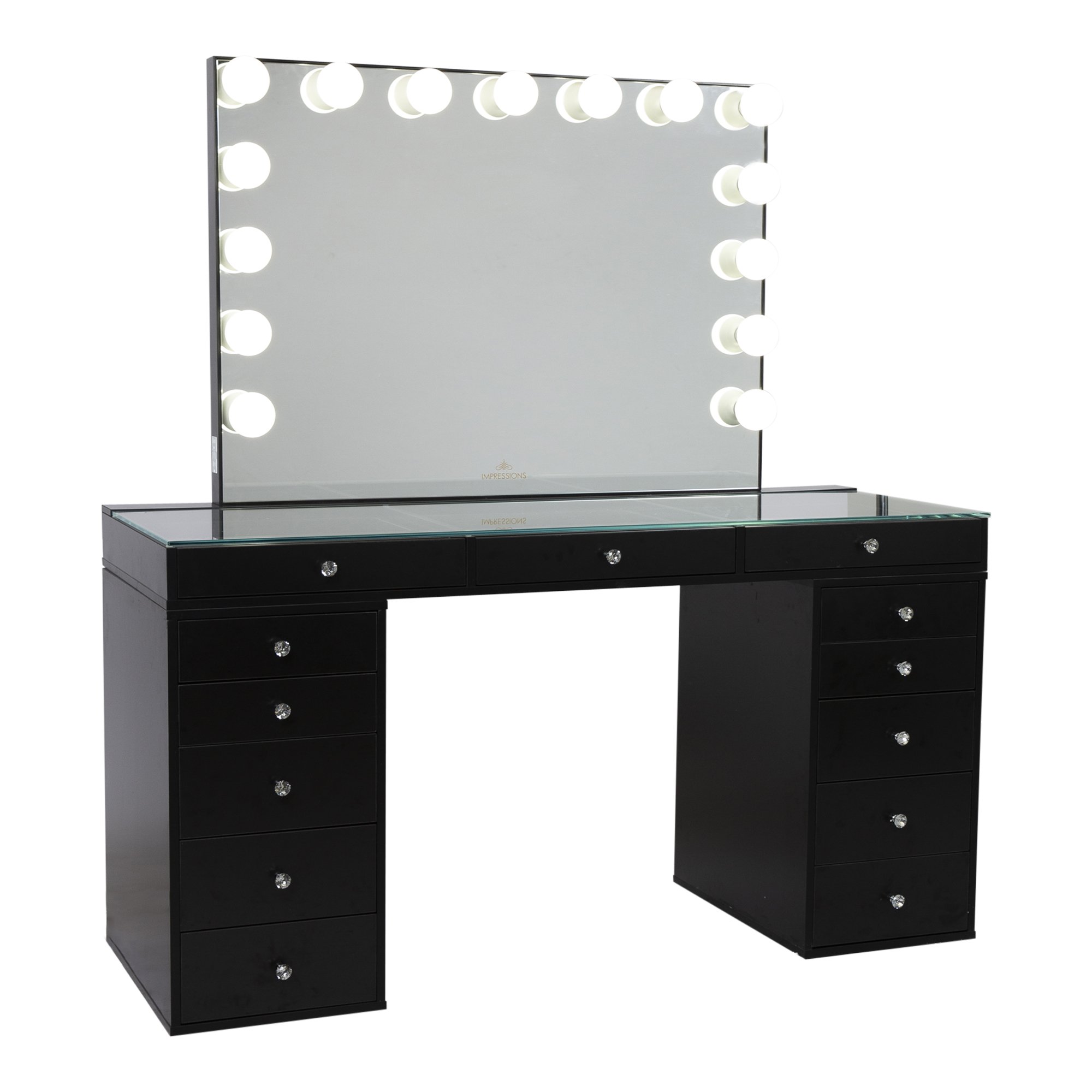 Impressions Vanity Desk, Slaystation Pro 2.0 Makeup Table with 5 ...