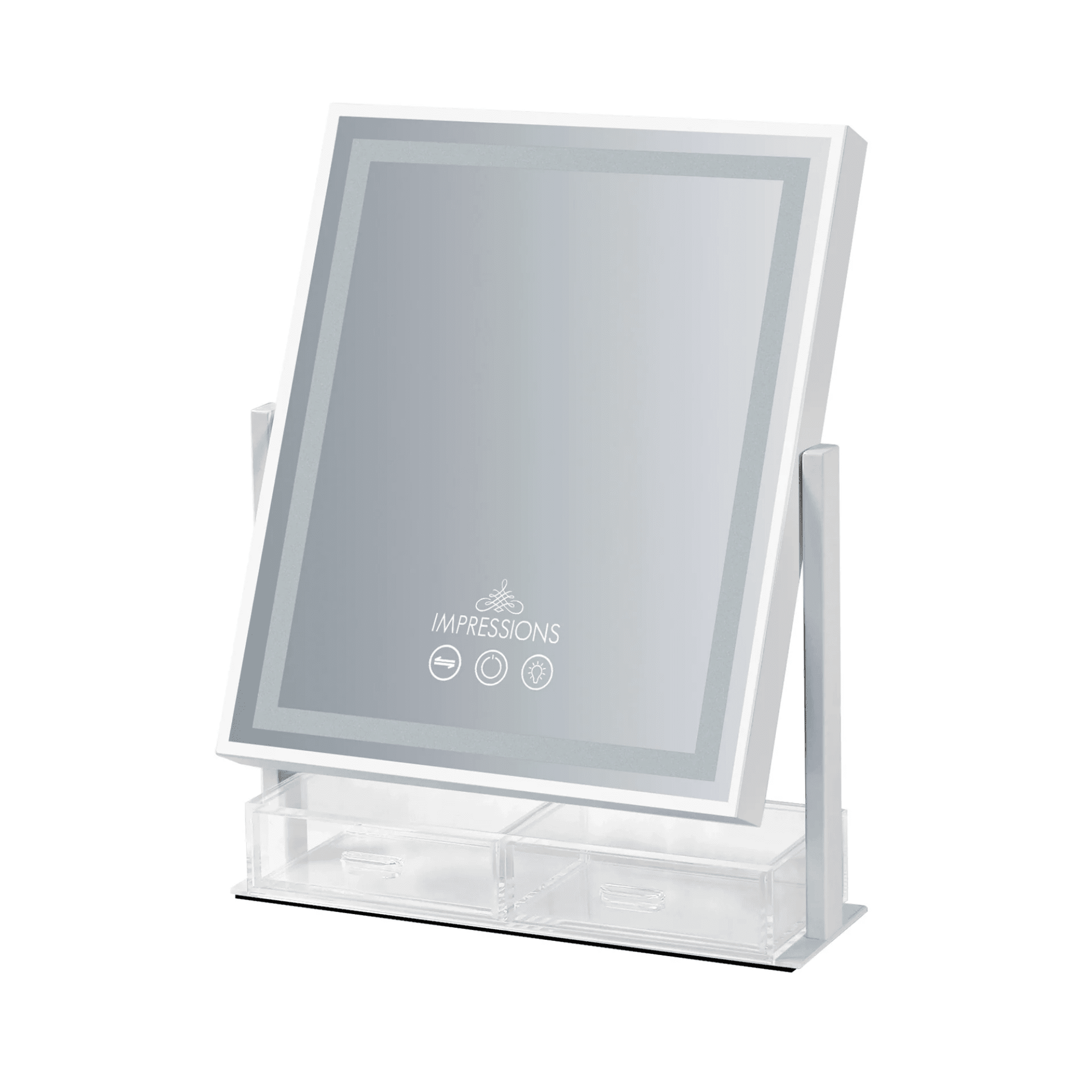 Impressions Vanity Glow and Store Tri Tone LED Makeup Mirror with ...