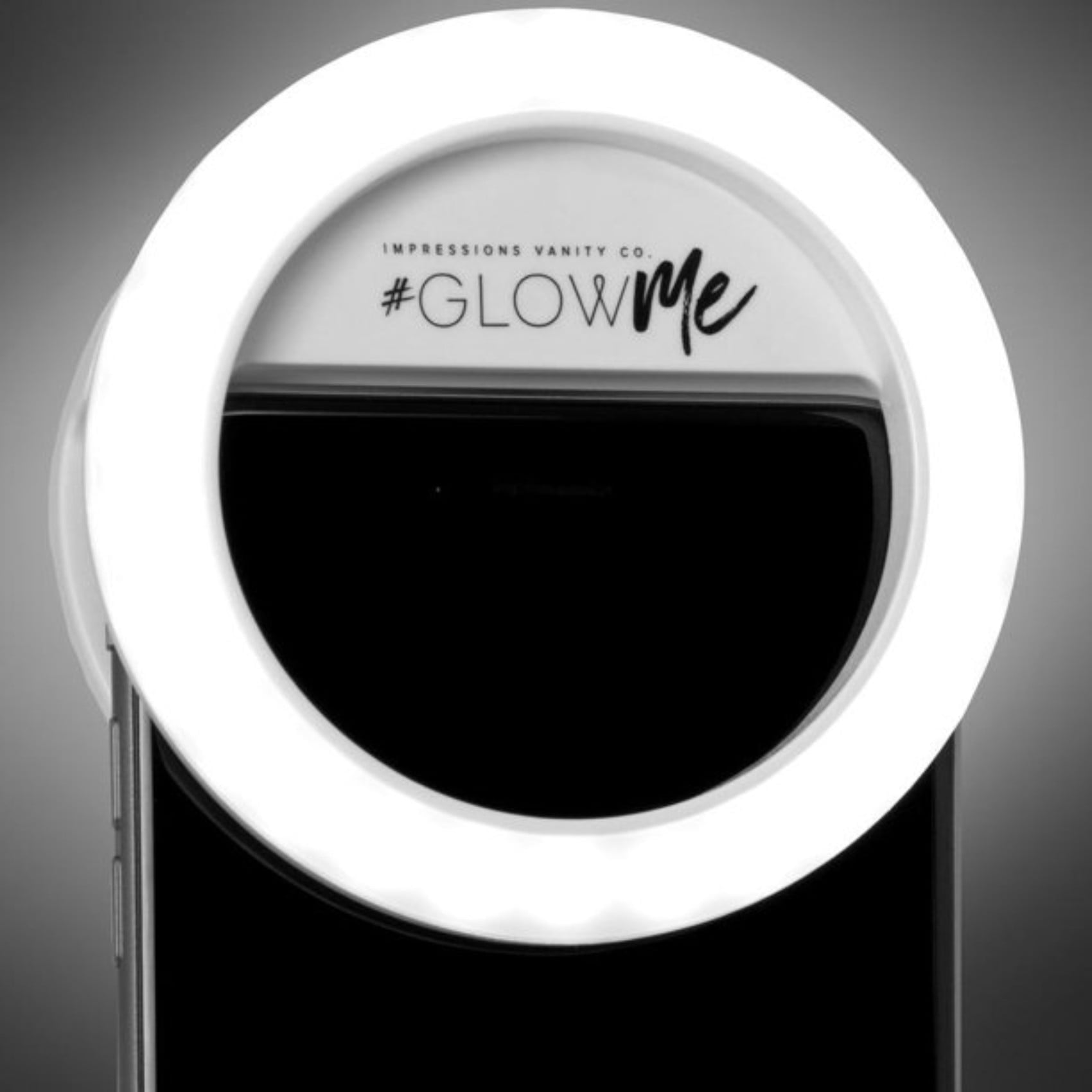 Impressions Vanity GlowMe Ring Light Makeup Mirror with 4 LED Selfie Light Levels, Portable ...