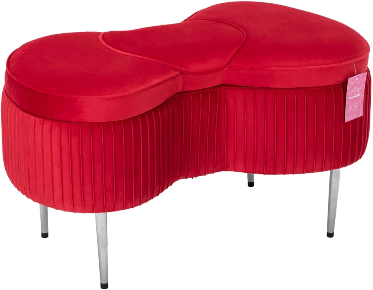 Impressions Vanity Hello Kitty Bow Velvet Storage Bench for Bedroom and ...