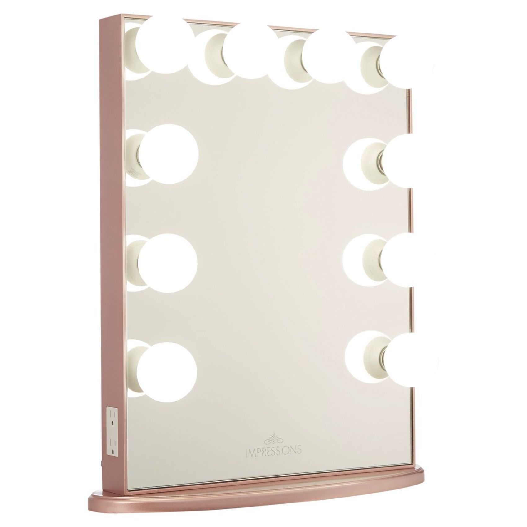 Impressions Vanity Hollywood Glow XL Lighted Makeup Mirror with 12 Dimmable Frosted Lights (Rose ...