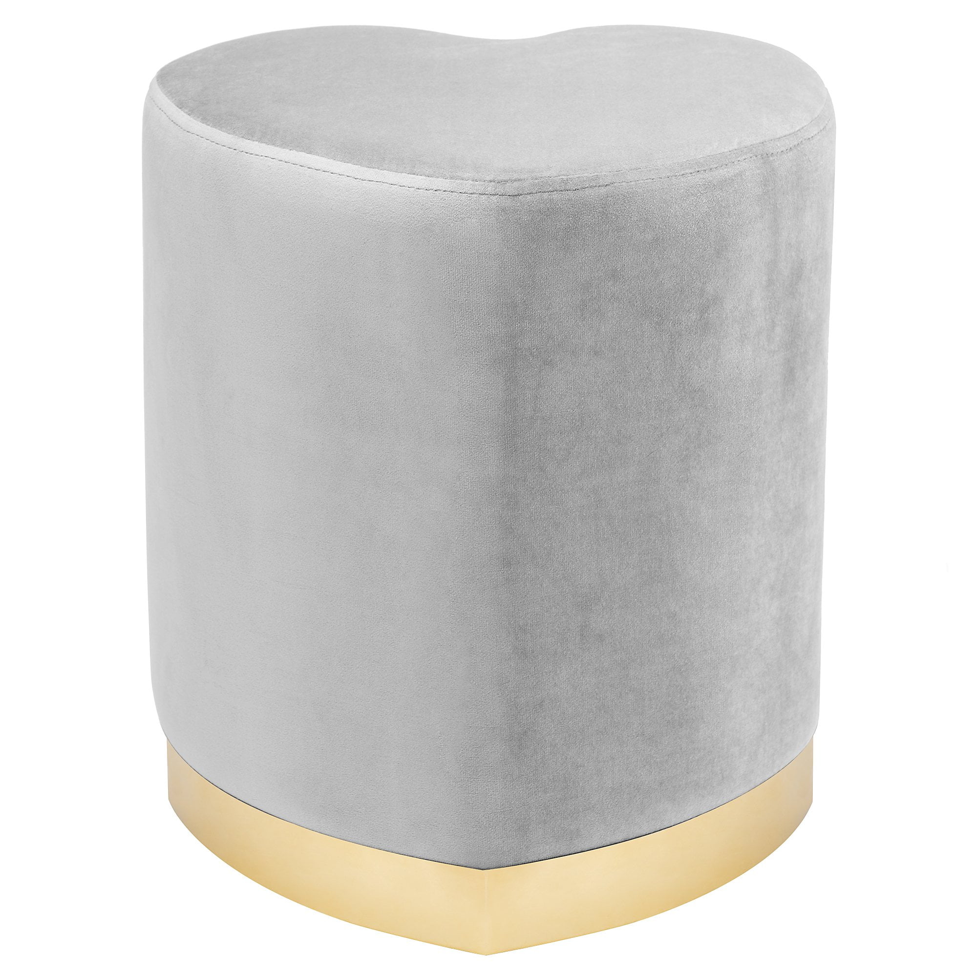 Impressions Vanity Kianna Heart Shape Vanity Ottoman with Gold Plating ...