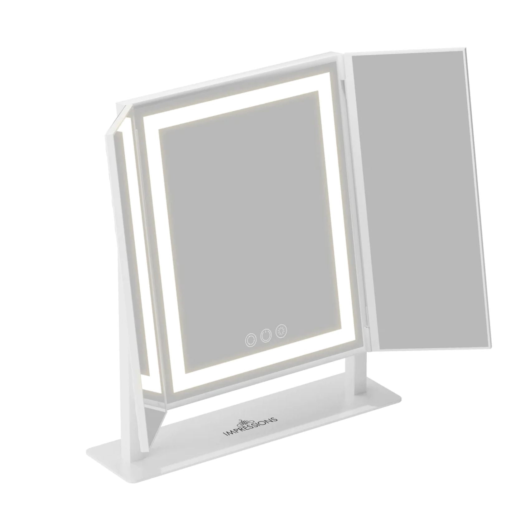 Impressions Vanity Luxury Trifold LED Tri Tone Makeup Mirror with Stand ...