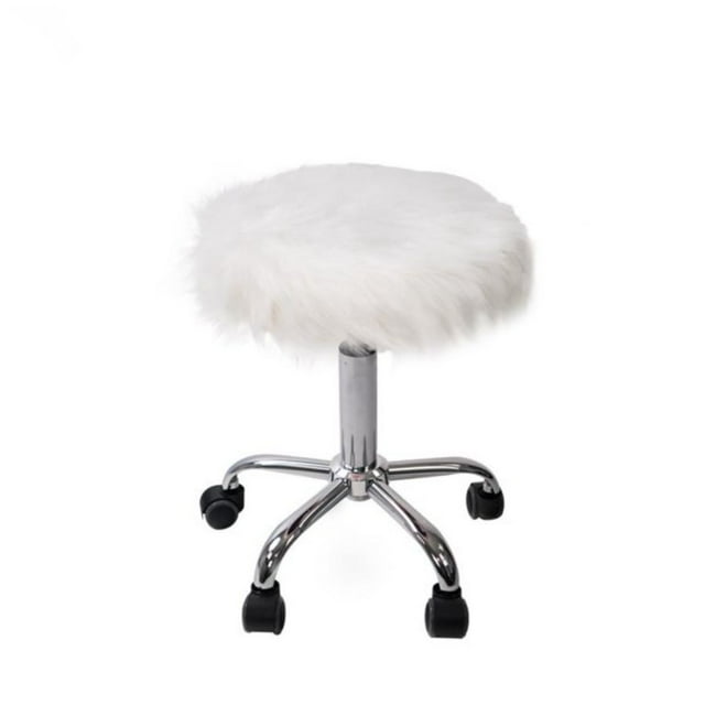 Impressions Vanity Momo Faux Fur Vanity Stool with Adjustable Height ...