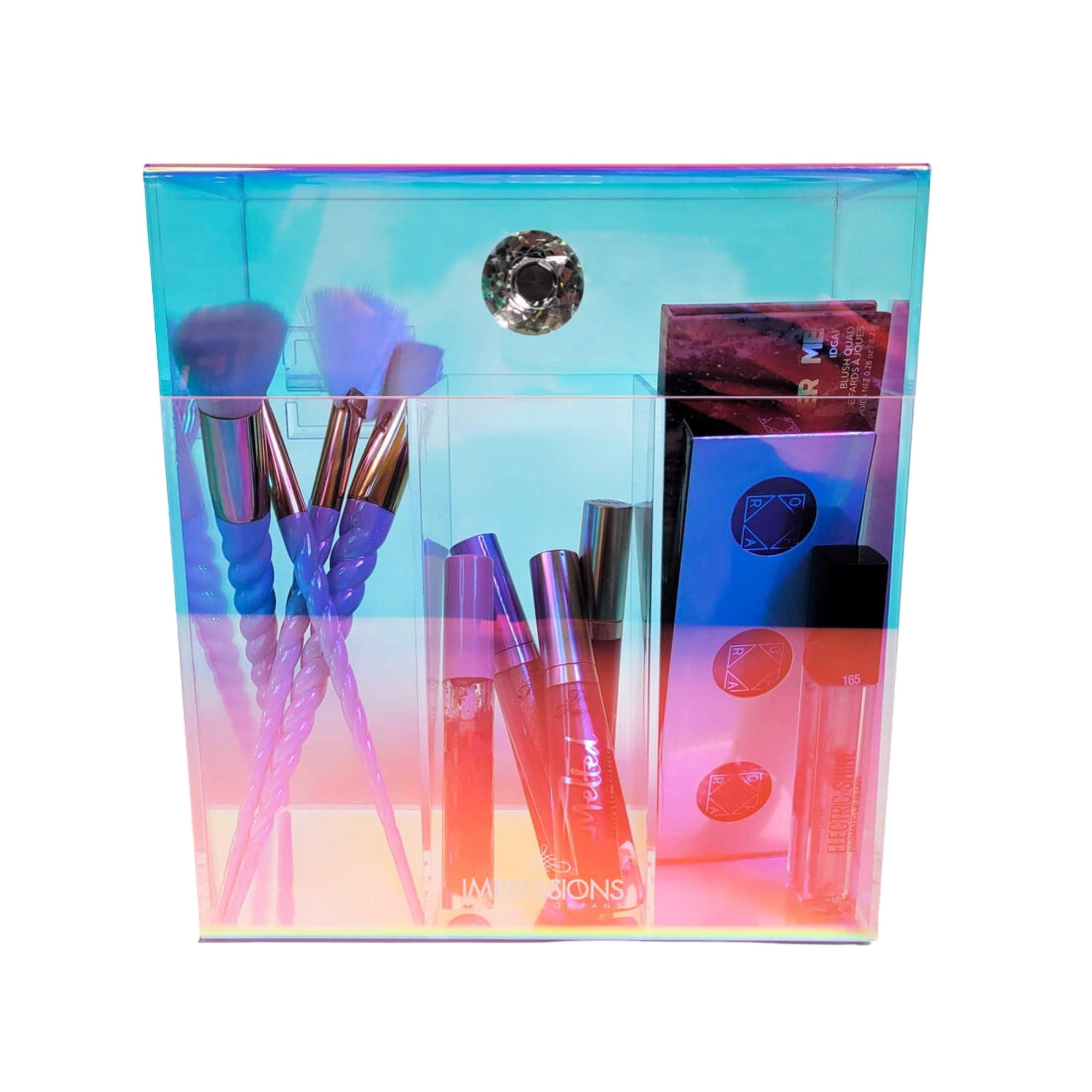 Impressions Vanity Prisma Clear Acrylic Makeup Brush Holder, 3 Slots ...
