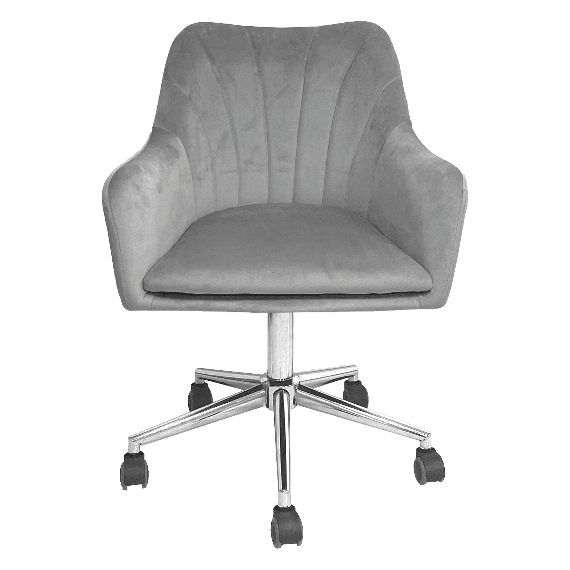 Impressions Vanity Sadie 360 Degree Swivel Makeup Vanity Chair with 5 Wheels Cool Grey Velvet Walmart