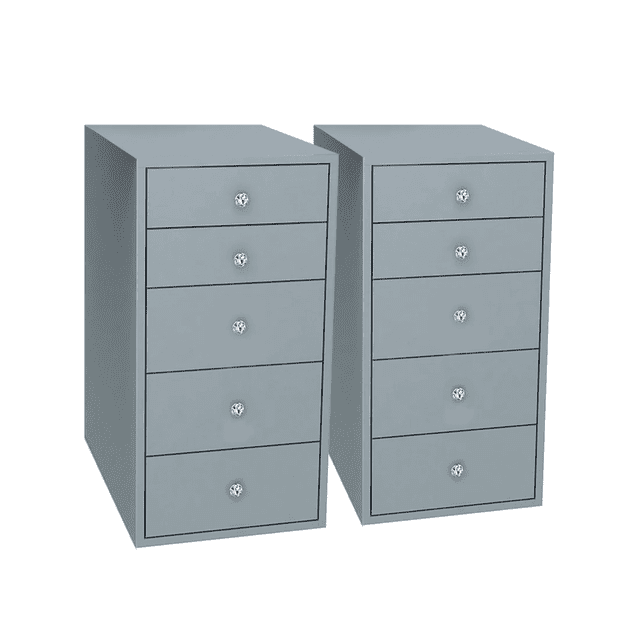 Impressions Vanity SlayStation 5 Drawer Organizer, Small Dressing Furniture with Crystal Knobs ...