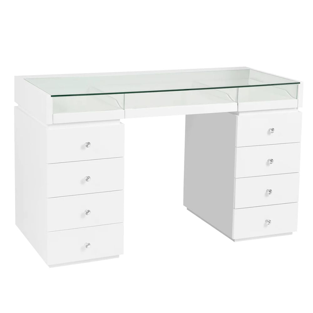 Impressions Vanity SlayStation Bella, White Vanity Table, MDF Makeup ...