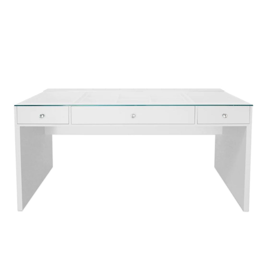 Impressions Vanity Slay Station Naomi Vanity Table with 3 Drawer and ...