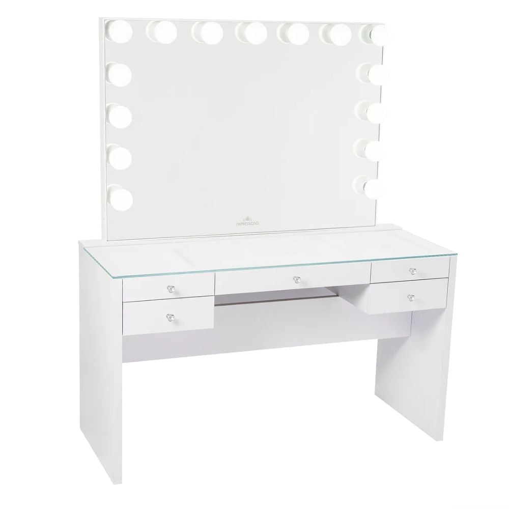 Impressions Vanity Slaystation Plus 3.0 Table with Lighted MIrror and ...