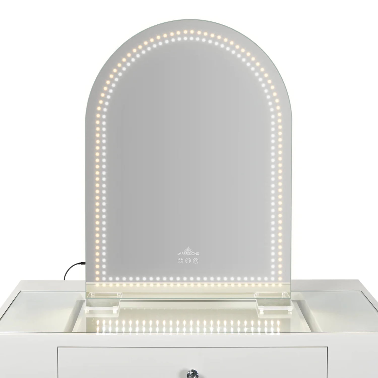Impressions Vanity Stage Lite Arch Vanity Mirror with Lights and ...