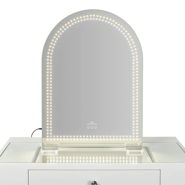 Impressions Vanity Stage Lite Arch Vanity Mirror with Lights and ...