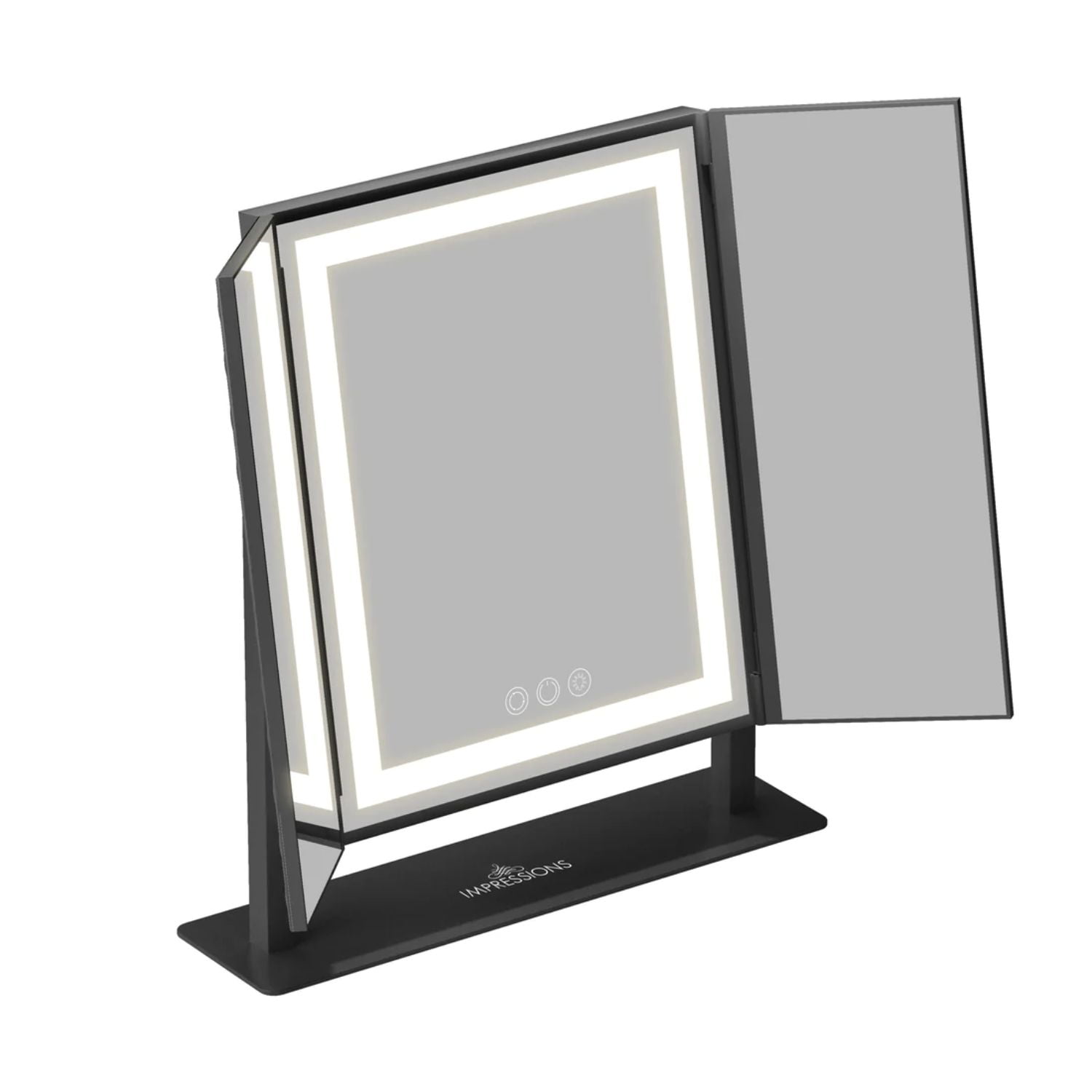 Impressions Vanity Trifold LED Makeup Mirror for Desk, Tri-Tone 360 ...