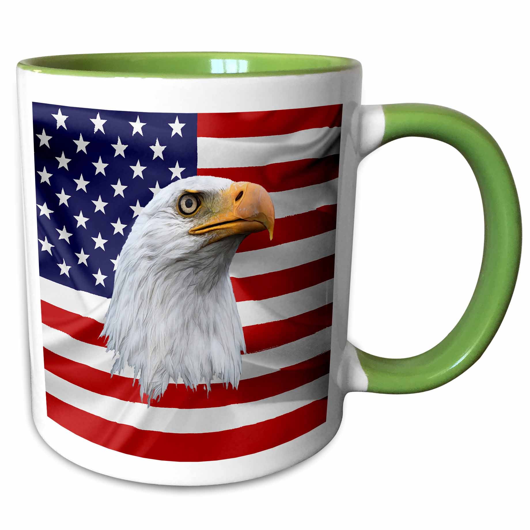 3drose, Impressive Bald Eagle Head Over the Usa Flag. a Cool Patriotic ...