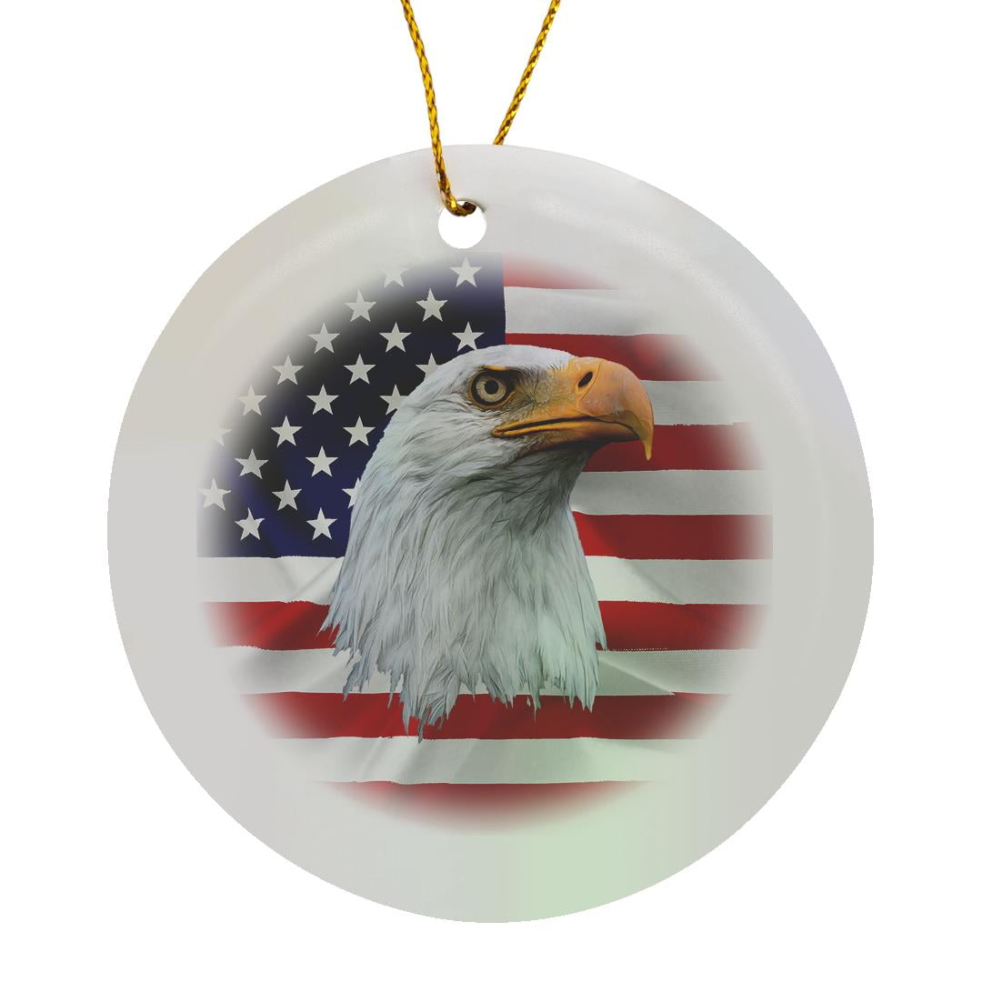 3drose, Impressive Bald Eagle Head over the Usa Flag. a Cool Patriotic ...