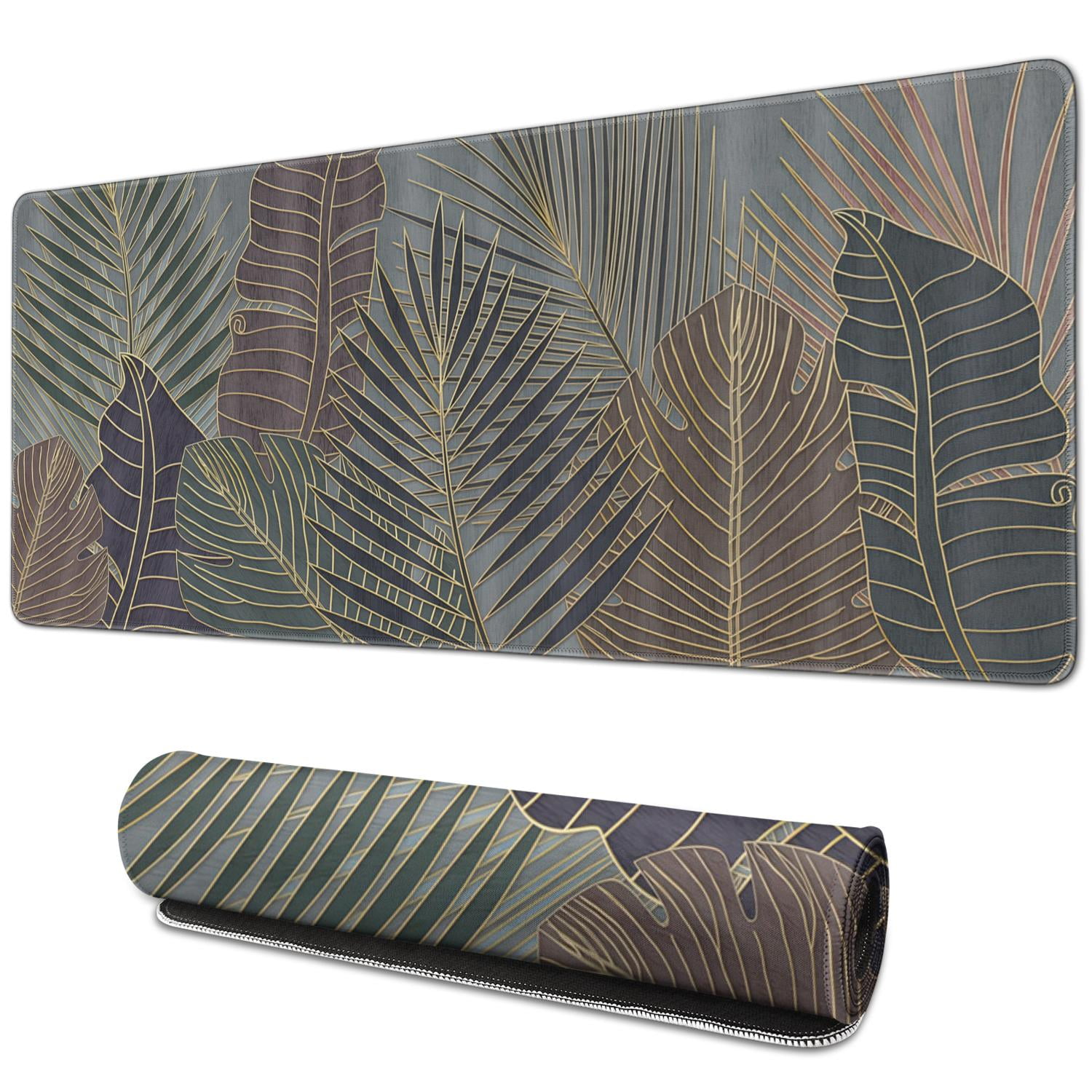 Impressive Ultra Large Mouse Pad with Green Tropical Leaves Design: XXL ...