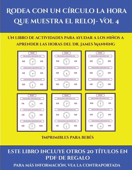 Imprimibles para bebs Rodea con un crculo la hora que muestra el reloj ...