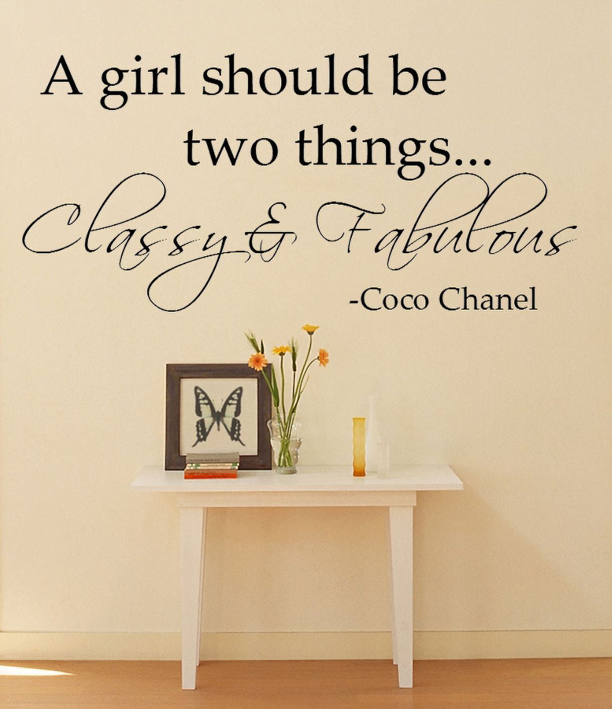Imprinted Designs A Girl Should Be Two Things. Coco Chanel Vinyl Wall ...