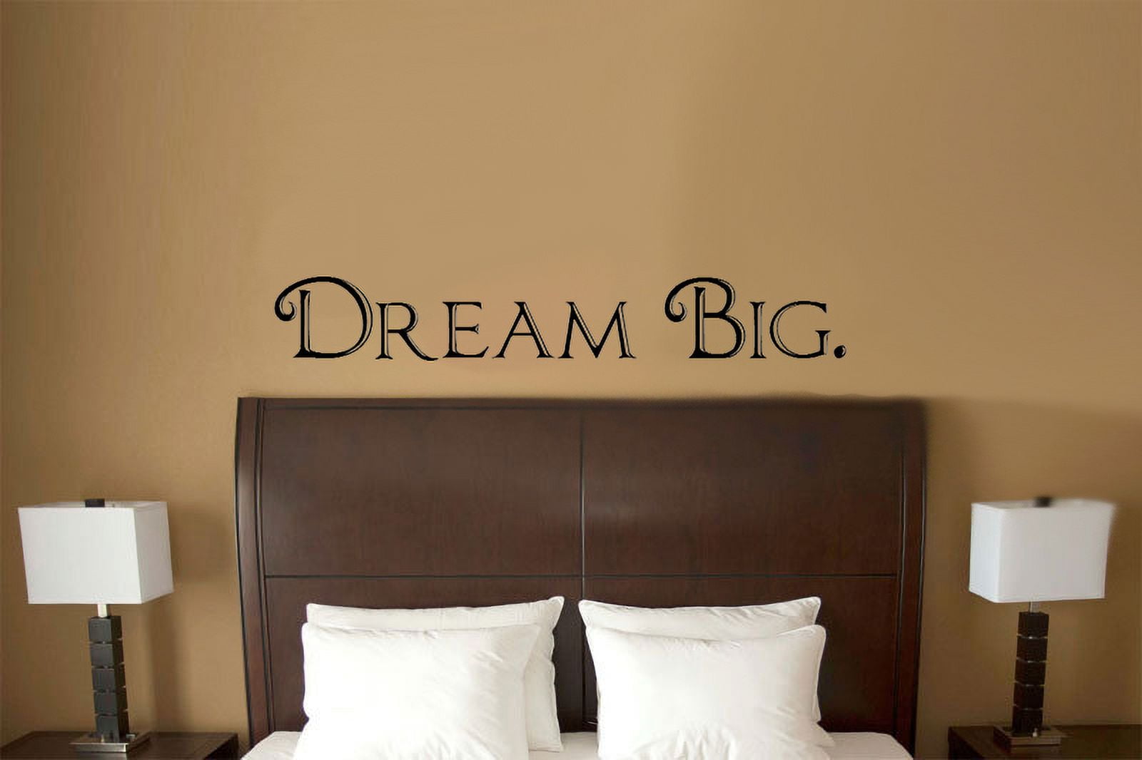 Imprinted Designs Dream Big Words Above Bed Vinyl Wall Decal Sticker ...