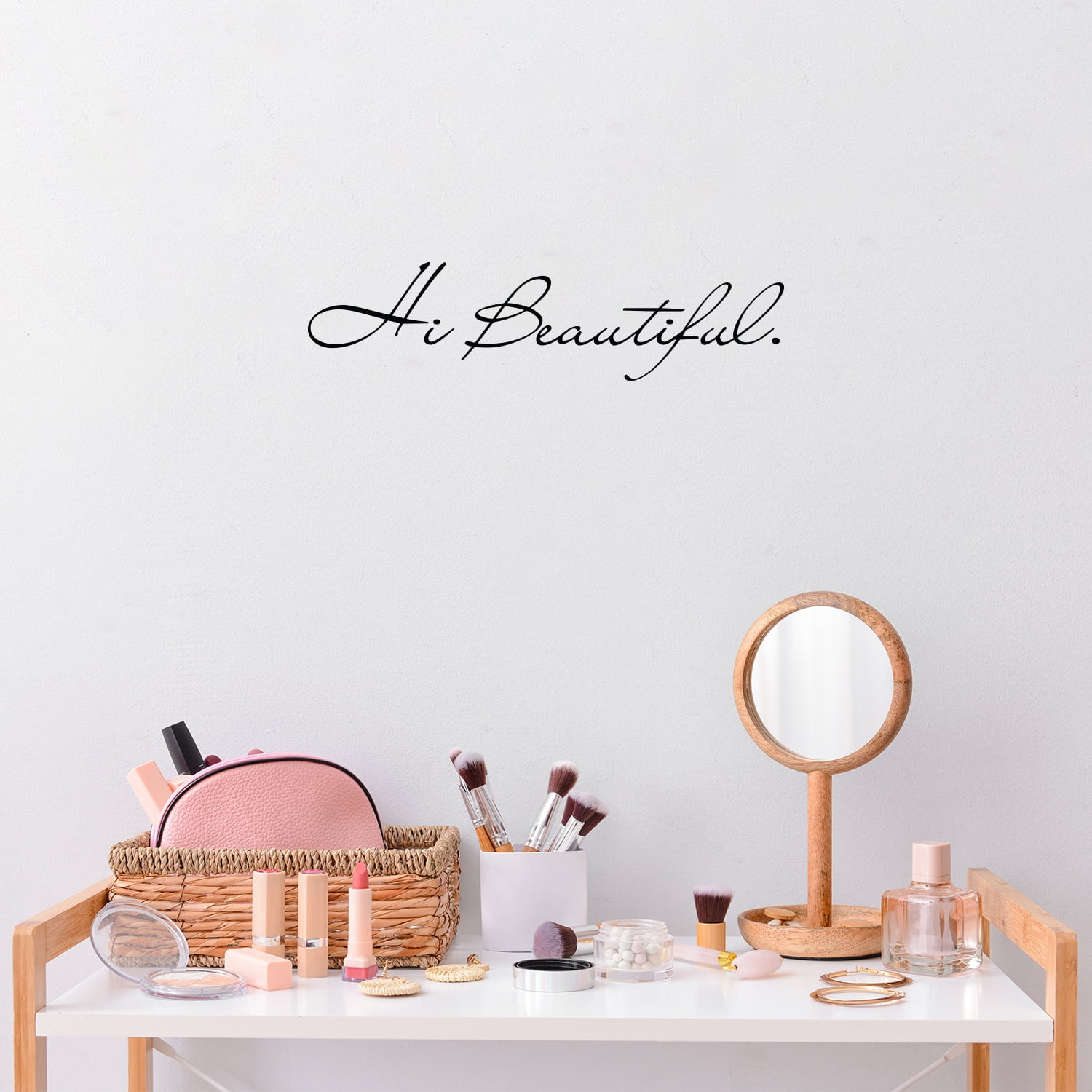 Imprinted Designs Hi Beautiful Inspirational Vinyl Mirror Decal Sticker ...