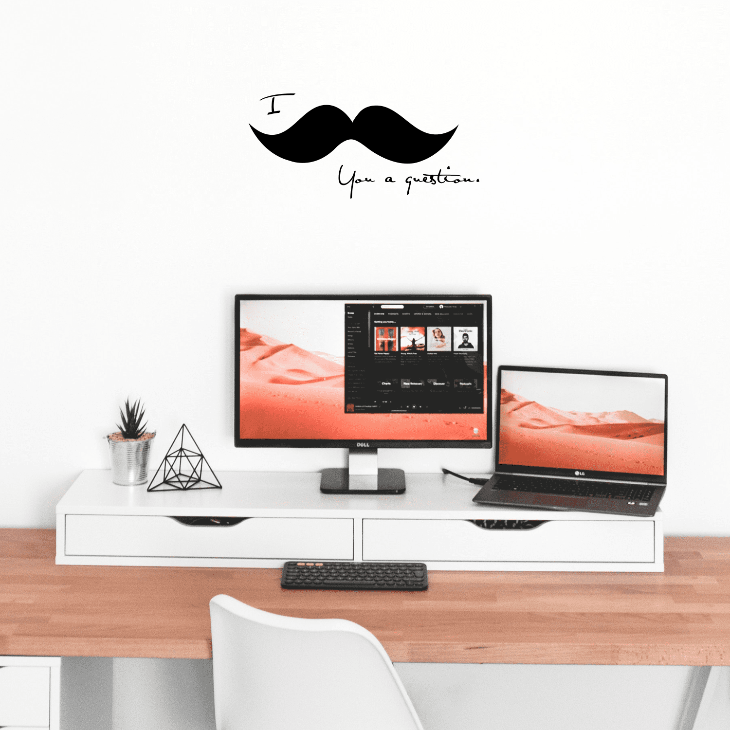 Imprinted Designs I Mustache You a Question Cute and Funny Vinyl Wall ...