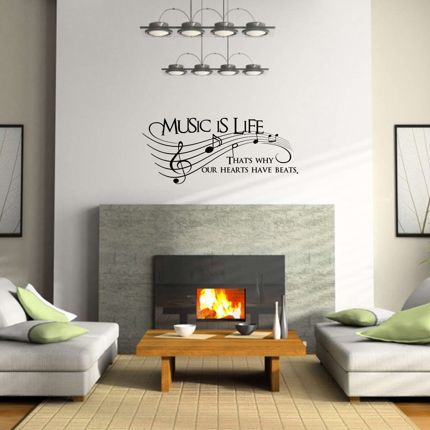 Imprinted Designs Music is Life. That’s Why Our Hearts Have Beats Vinyl ...