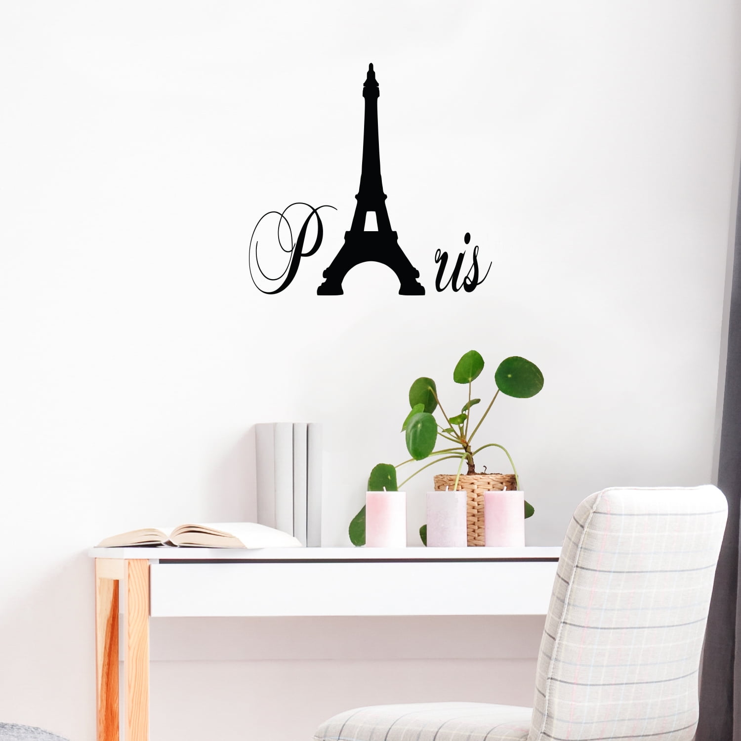 Imprinted Designs Paris with Eiffel Tower Vinyl Wall Decal Sticker Art ...