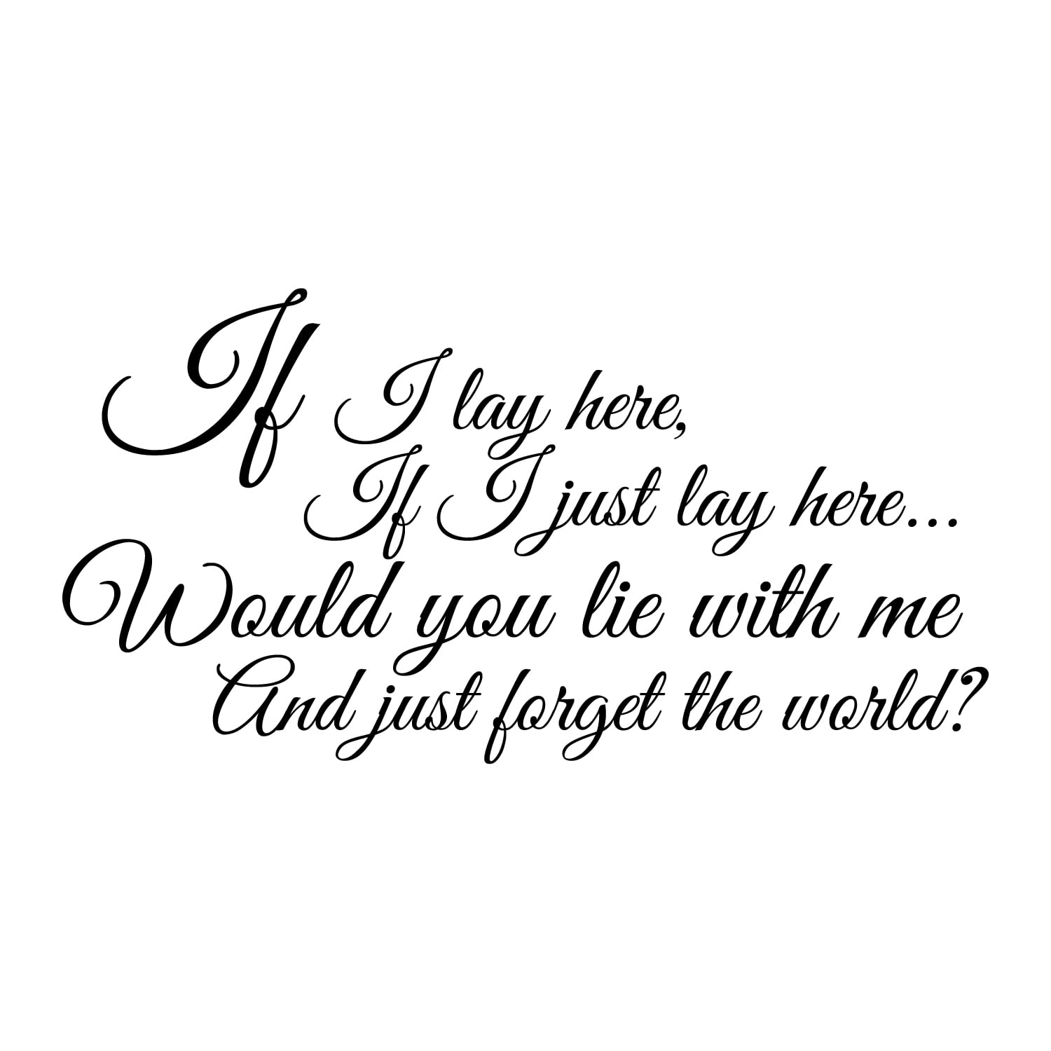 Imprinted Designs Snow Patrol Chasing Cars Lyrics Vinyl Wall Decal ...