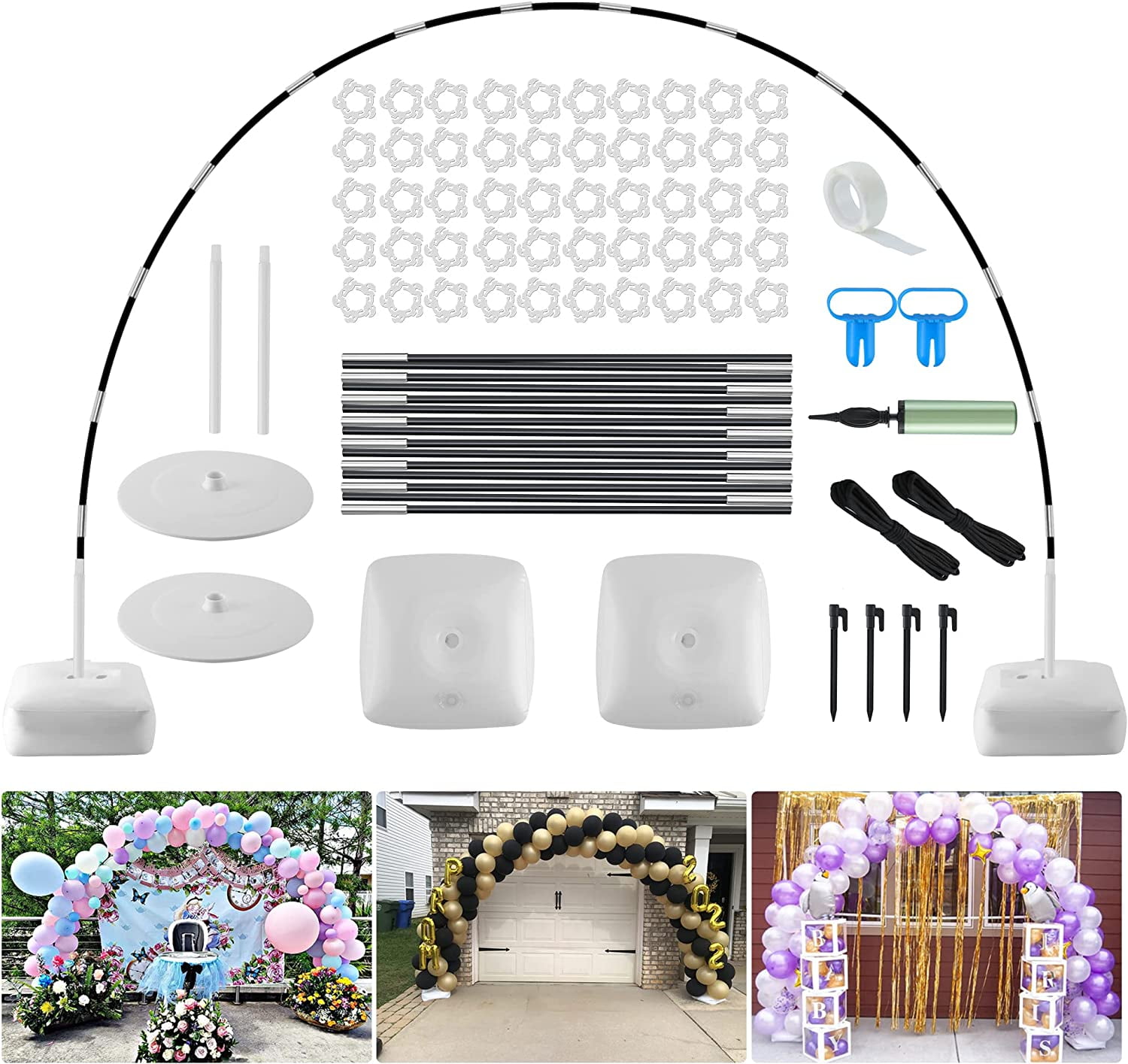 Improved Balloon Arch Kit, 10ft Wide & 9ft Tall Adjustable Balloon Arch ...