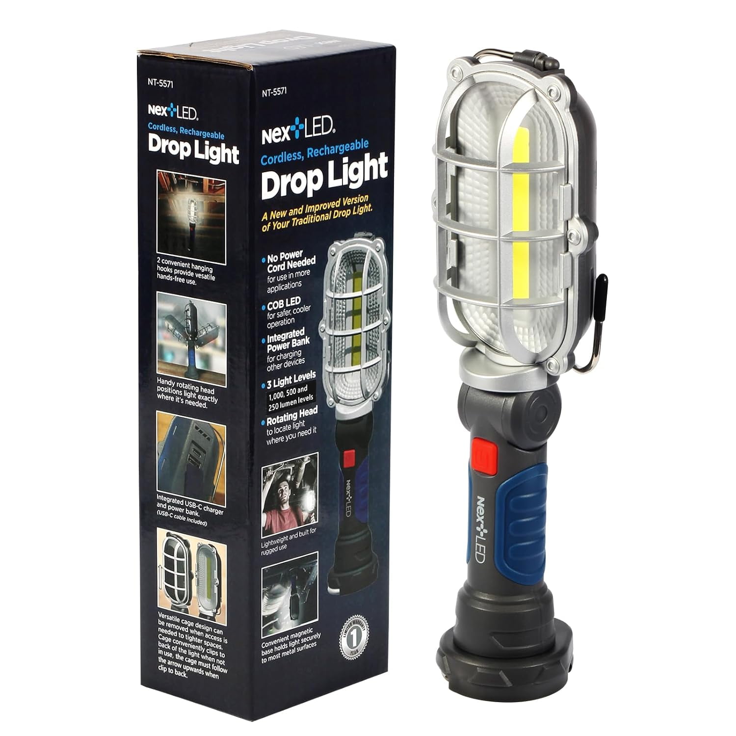 (Improved) NextLED NT-5571 Rechargeable Magnetic LED Work Light , 1000 ...