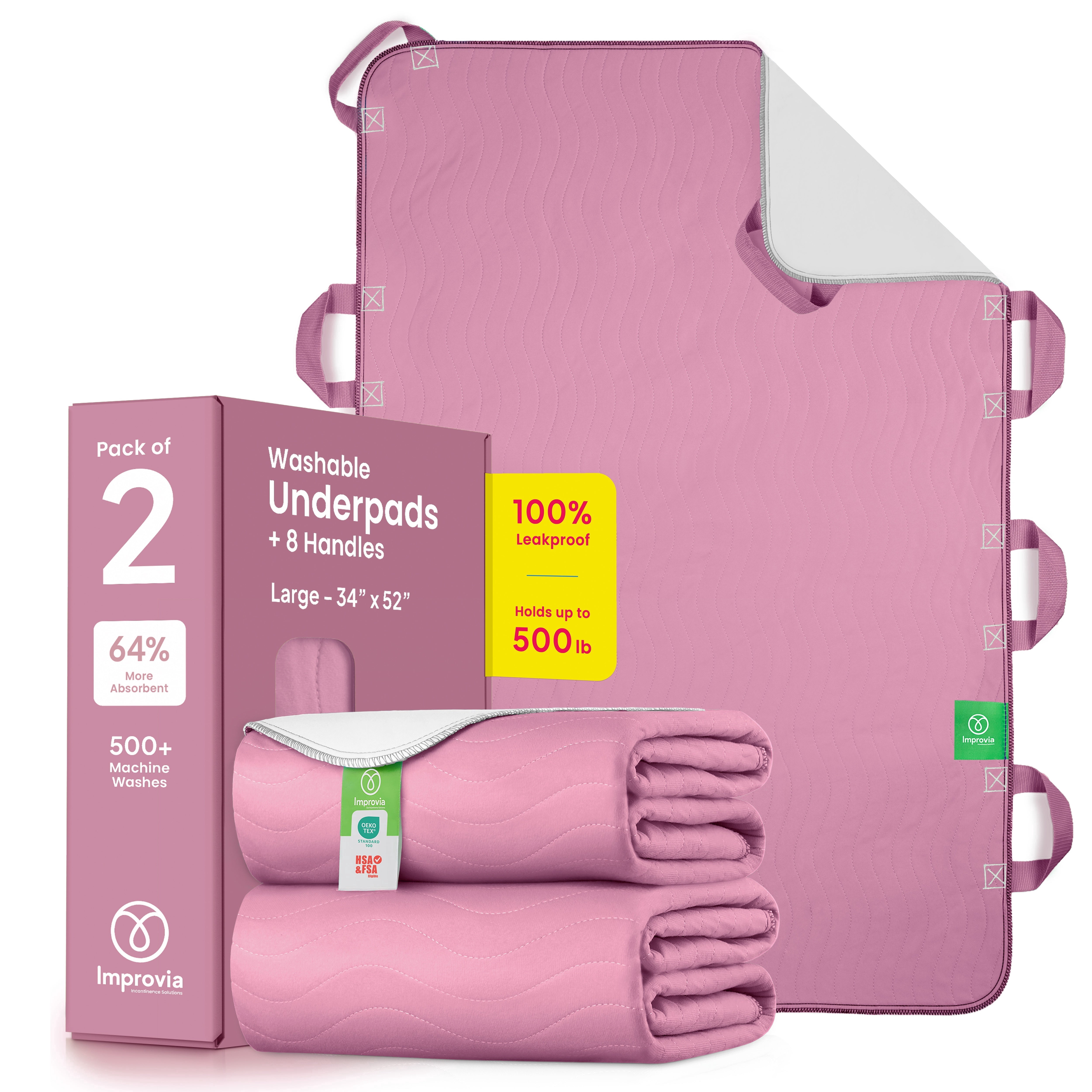 Improvia Washable Positioning Pad with 8 Handles for Incontinence ...
