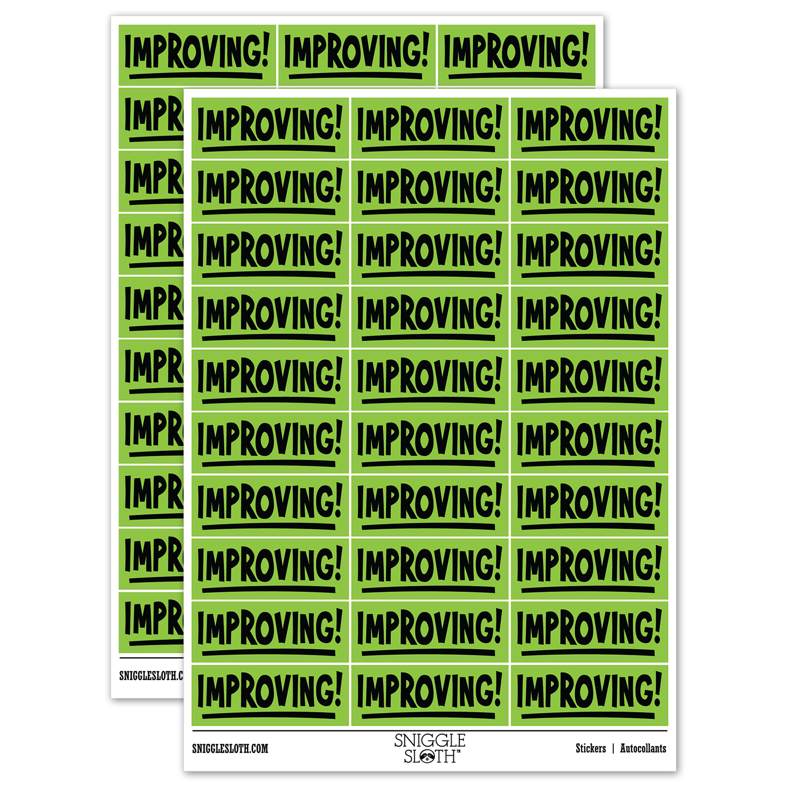 Improving School Teacher Sticker Set - Light Green - Gloss Finish - 1. ...