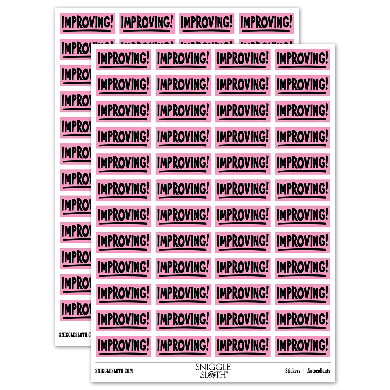 Improving School Teacher Sticker Set - Light Pink - Matte Finish - 1.25 ...