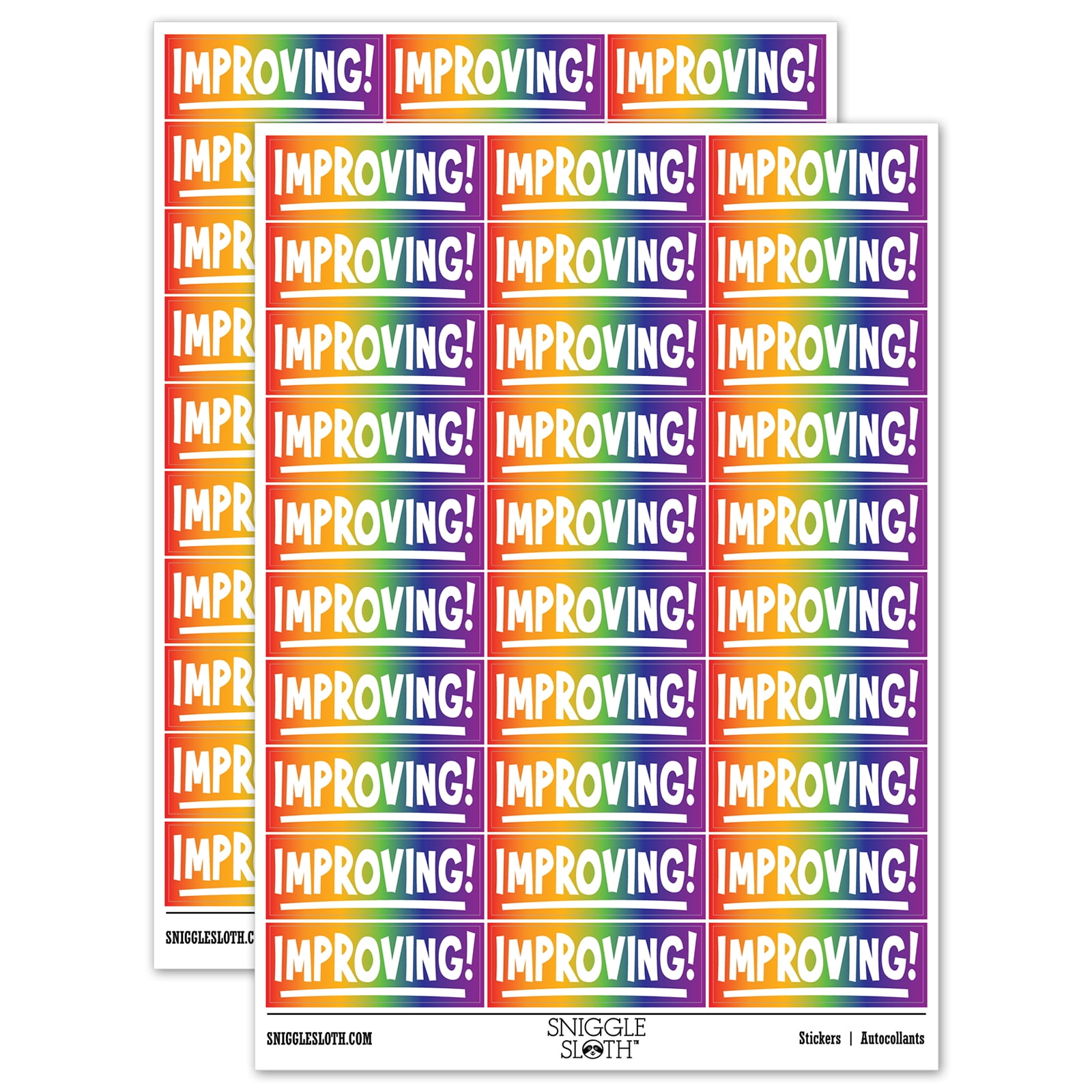 Improving School Teacher Sticker Set - Rainbow - Matte Finish - 1.75 ...