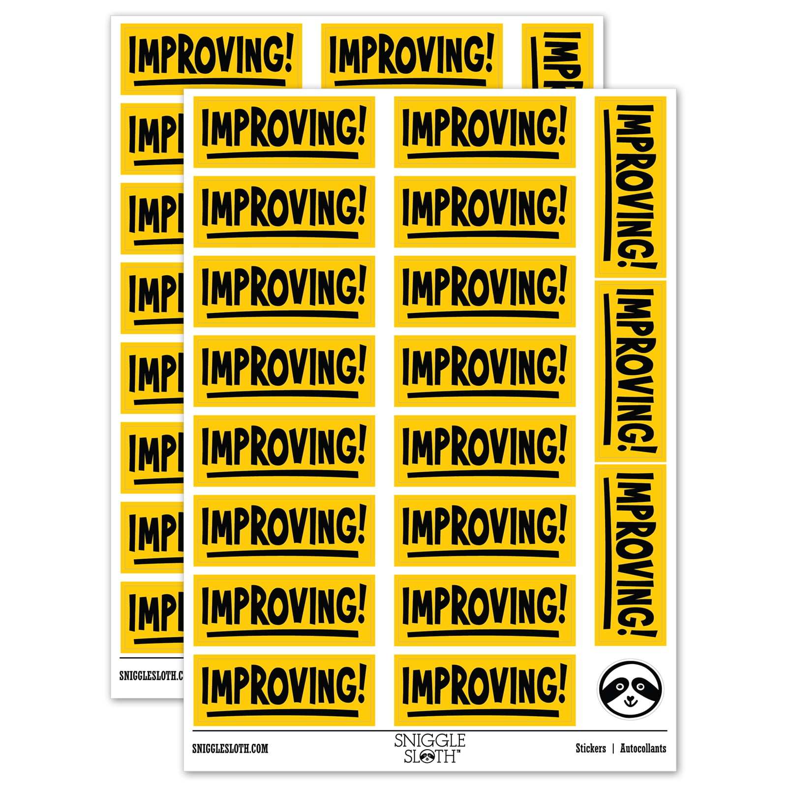 Improving School Teacher Sticker Set - Yellow - Matte Finish - 2.00 ...