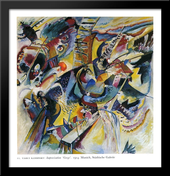 Improvisation. Gorge 28x30 Large Black Wood Framed Print Art by Wassily ...