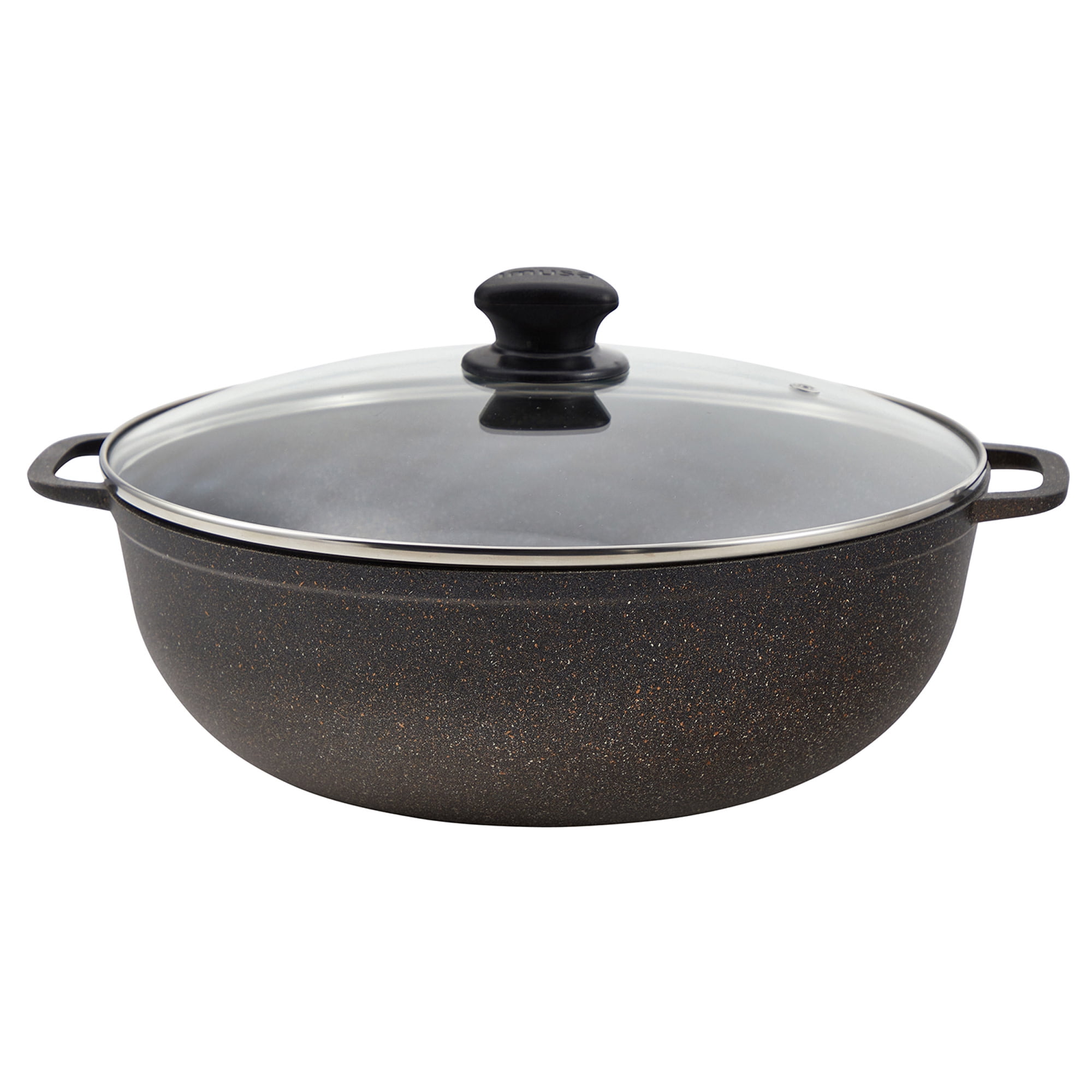 Im Usa 3.5 Qt Cast Aluminum Bronze Speckled Nonstick Caldero with Glass ...