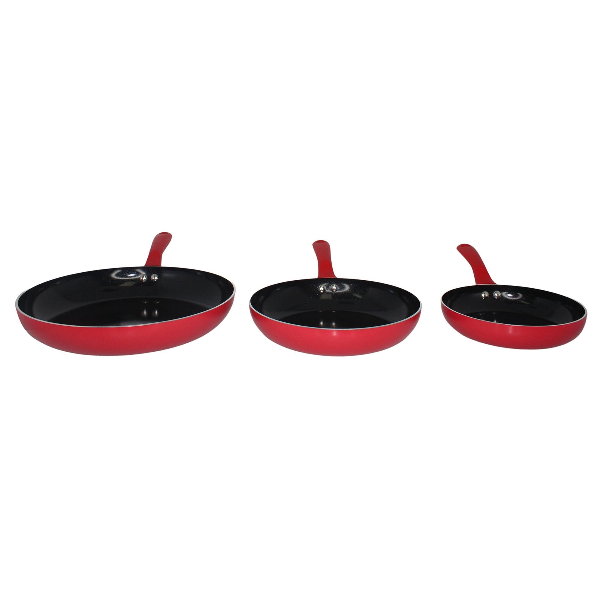 Imusa 3 Piece Nonstick Aluminum Fry Pan Set, Red - Walmart.com