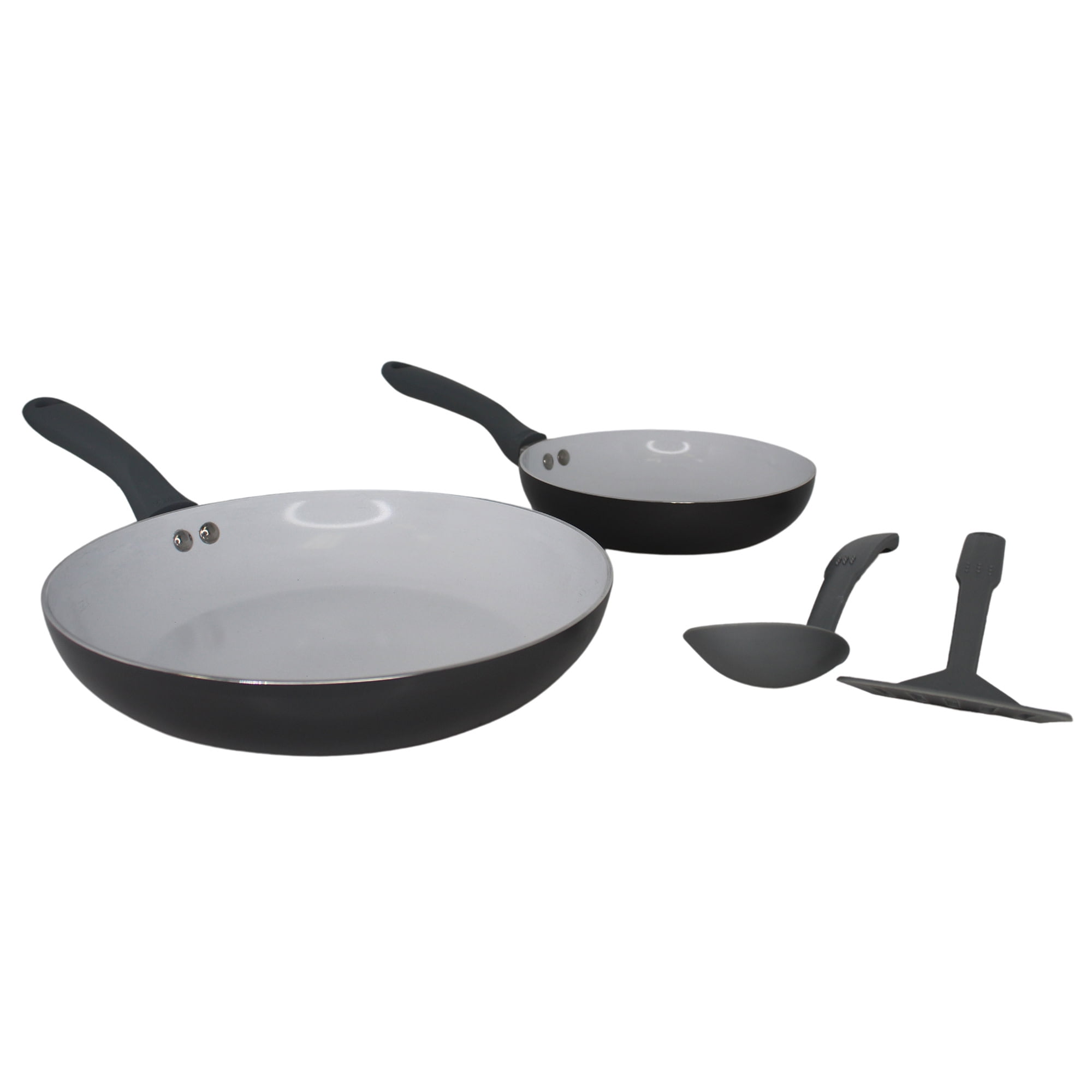 IMUSA Nonstick Ceramic Cookware Set 4-Pieces, 8" and 10" Inches, with Stay-Cool Handles ...