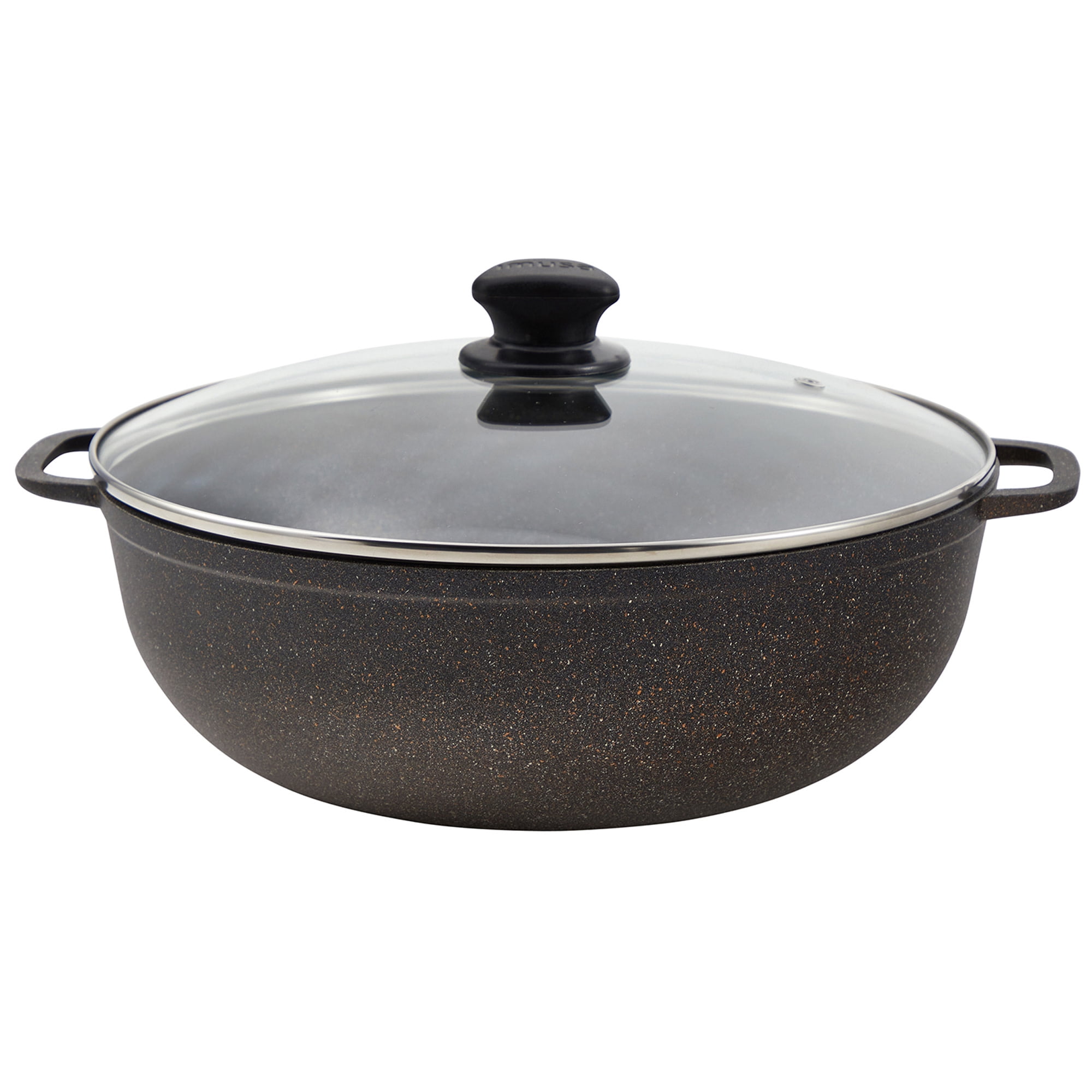IMUSA 7-Quart Cast Aluminum Caldero, Speckled Nonstick with Glass Lid ...