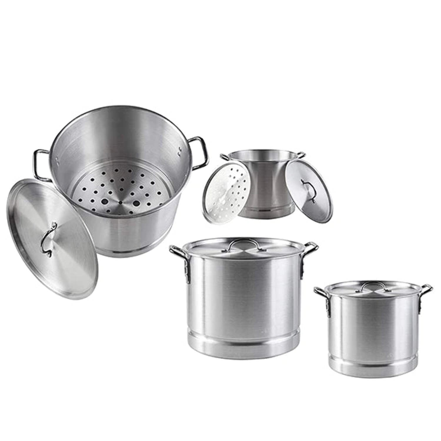 Imusa Aluminum Steamer Set (16, 20, 24, 32 qrt) 4 Pot Set - Walmart.com