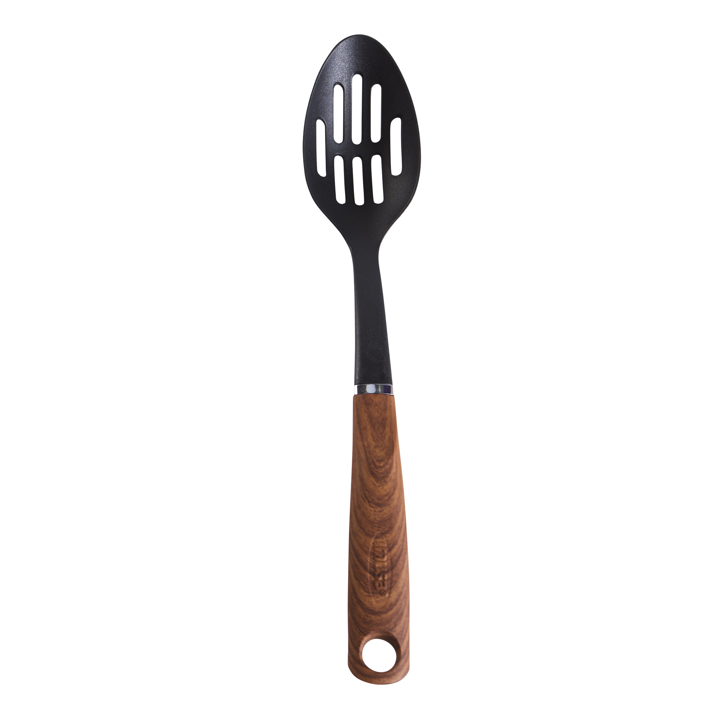 Imusa Nylon Slotted Spoon with Woodlook Handle, Black - Walmart.com
