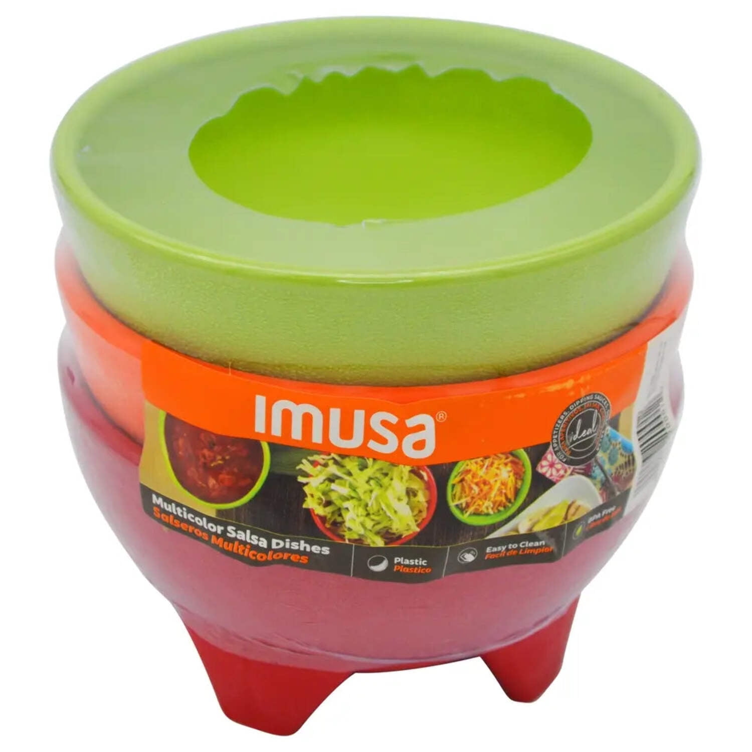 Imusa Salsa Bowl 3 pk Plastic Multi-Color 10 oz - Case - 4 Units ...