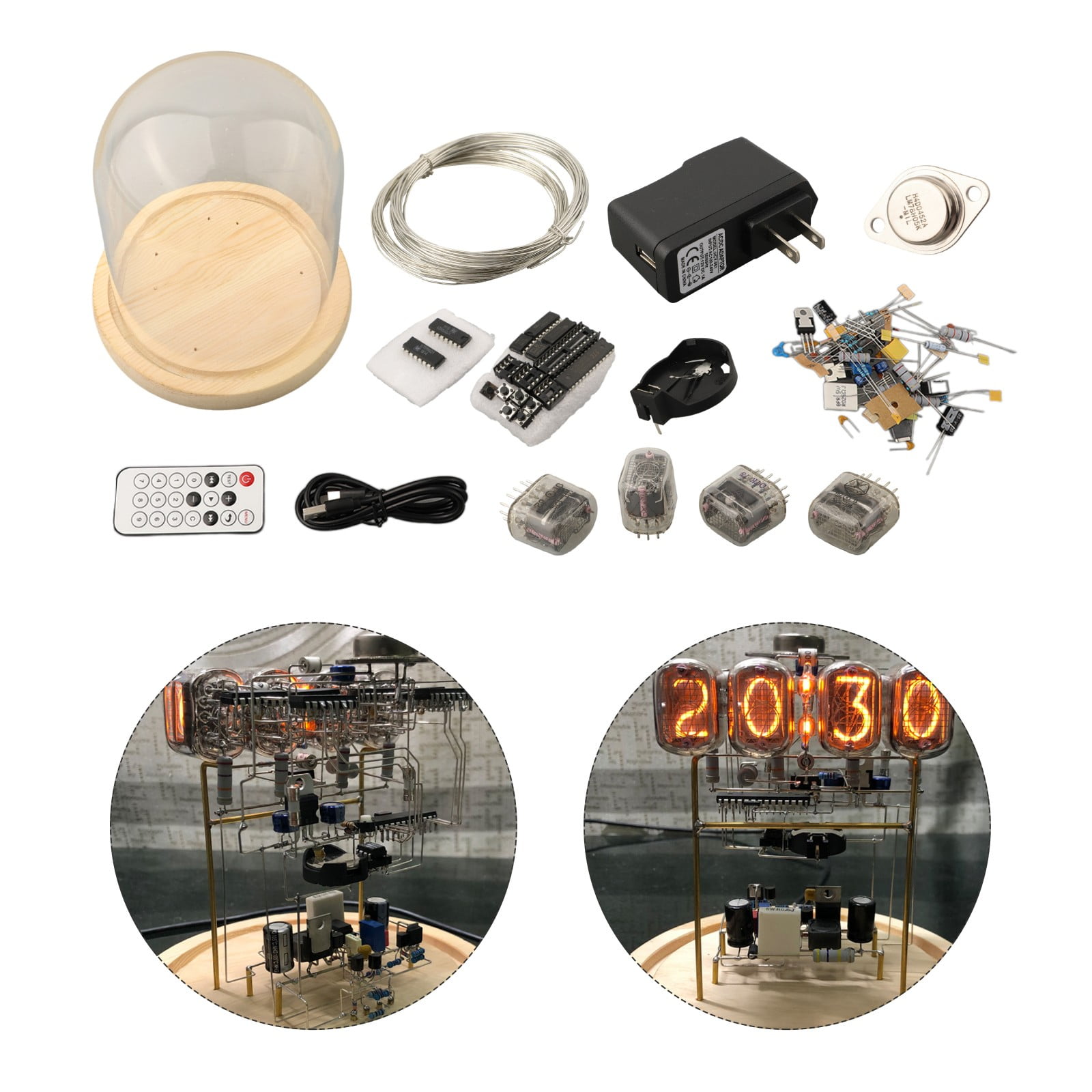 IN-12 Nixie Tube Clock Digital Tube Clock Punk Digital Tube LED Clock ...