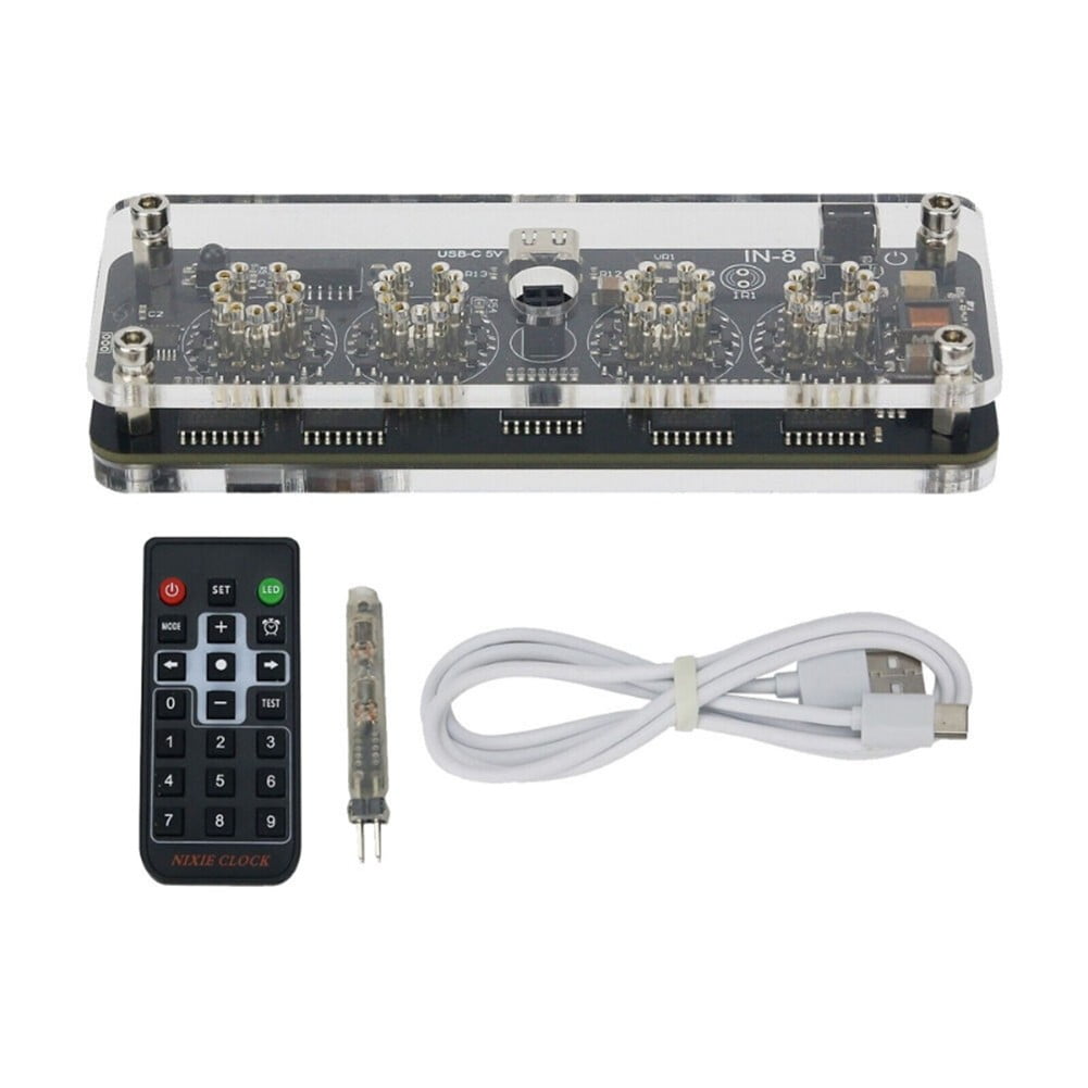 In-8 4-Digit Nixie Tube Desktop Clock Advance W/ Led Backlight Remote ...
