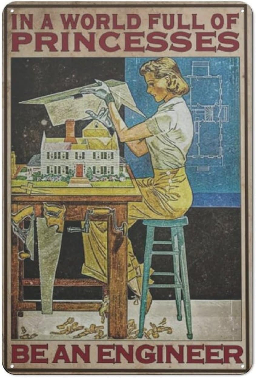 In A World Full of Princesses, Be An Engineer, Girl Motivational Tin ...